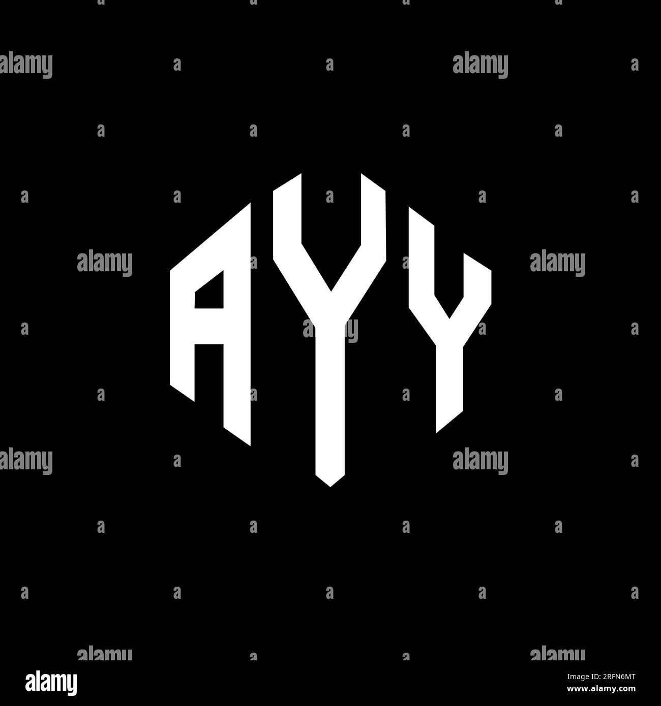 AYY letter logo design with polygon shape. AYY polygon and cube shape logo design. AYY hexagon ...