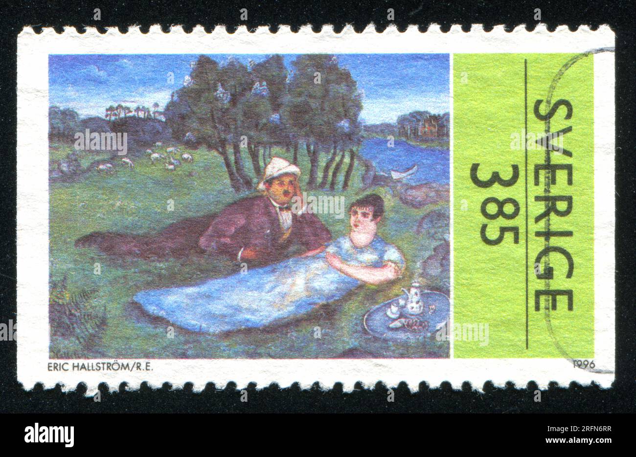 SWEDEN - CIRCA 1996: stamp printed by Sweden, shows Eric Hallstrom ...