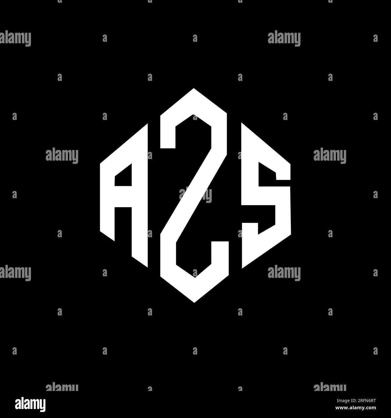 AZS letter logo design with polygon shape. AZS polygon and cube shape ...