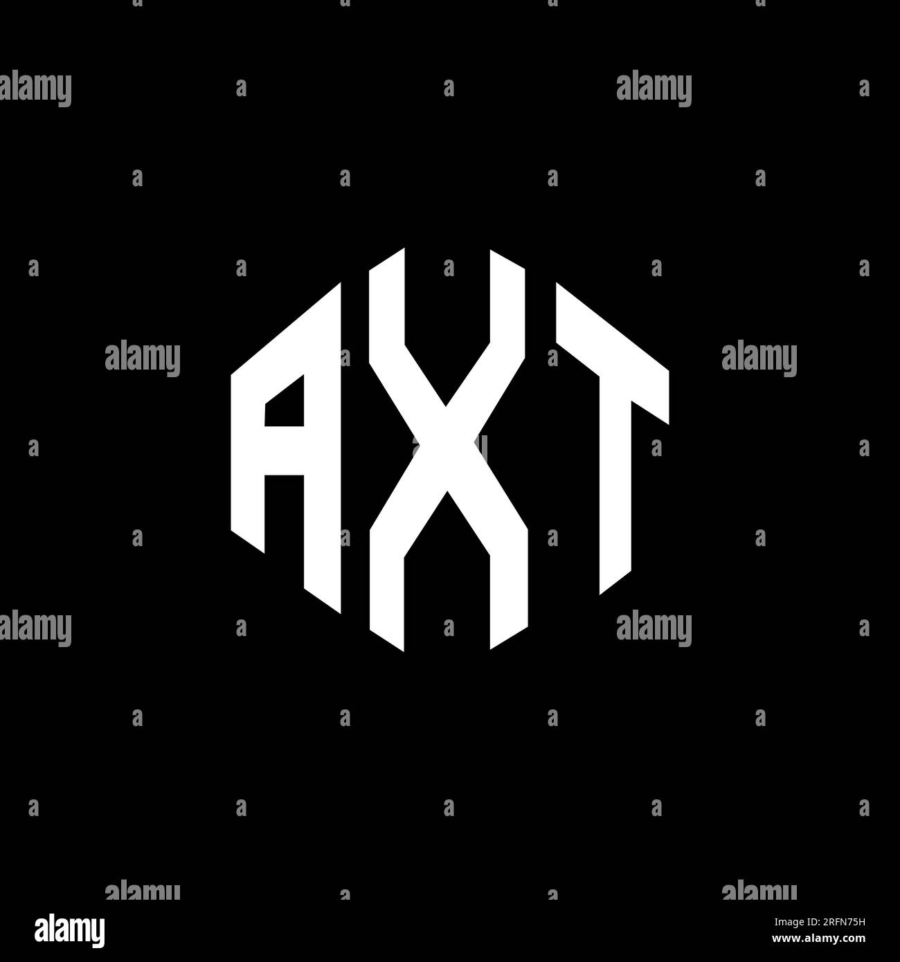 AXT letter logo design with polygon shape. AXT polygon and cube shape ...