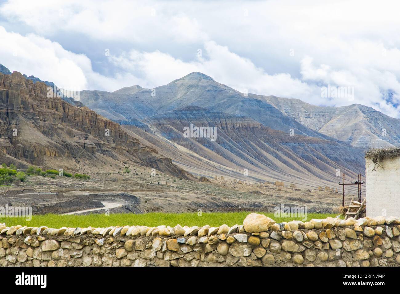 Beautiful Desert Canyon and Farmland Landscape of Ghami Village in ...