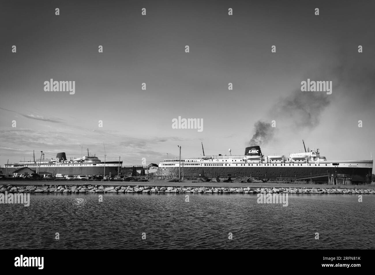 The SS Badger and her parts ship, the SS Spartan, at the docks in ...