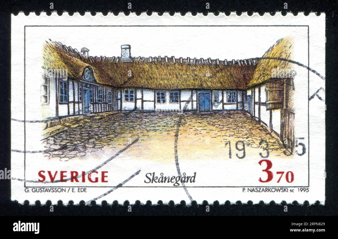 SWEDEN - CIRCA 1995: stamp printed by Sweden, shows Country cottage ...