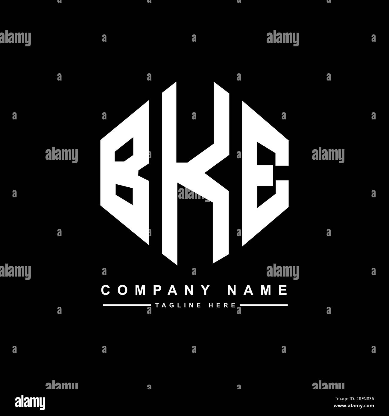 BKE letter logo design with polygon shape. BKE polygon and cube shape ...