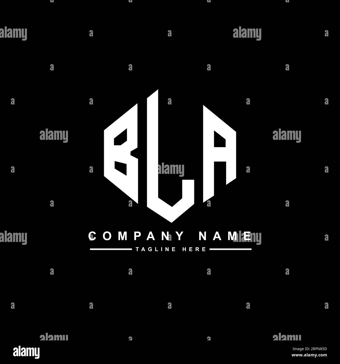 BLA letter logo design with polygon shape. BLA polygon and cube shape ...