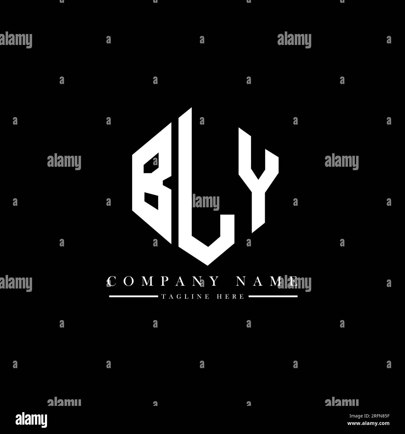 BLY letter logo design with polygon shape. BLY polygon and cube shape ...