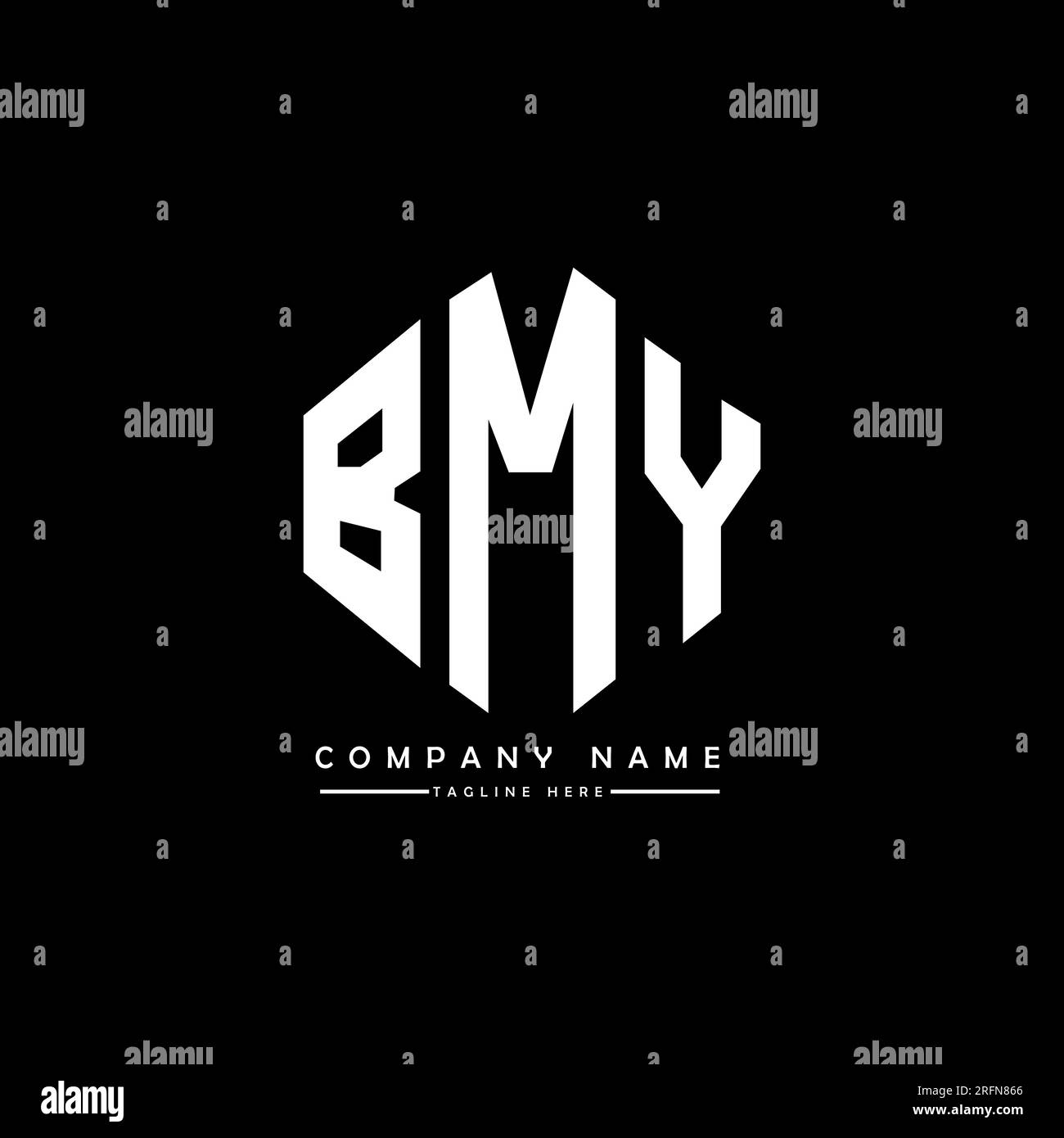 BMY letter logo design with polygon shape. BMY polygon and cube shape ...