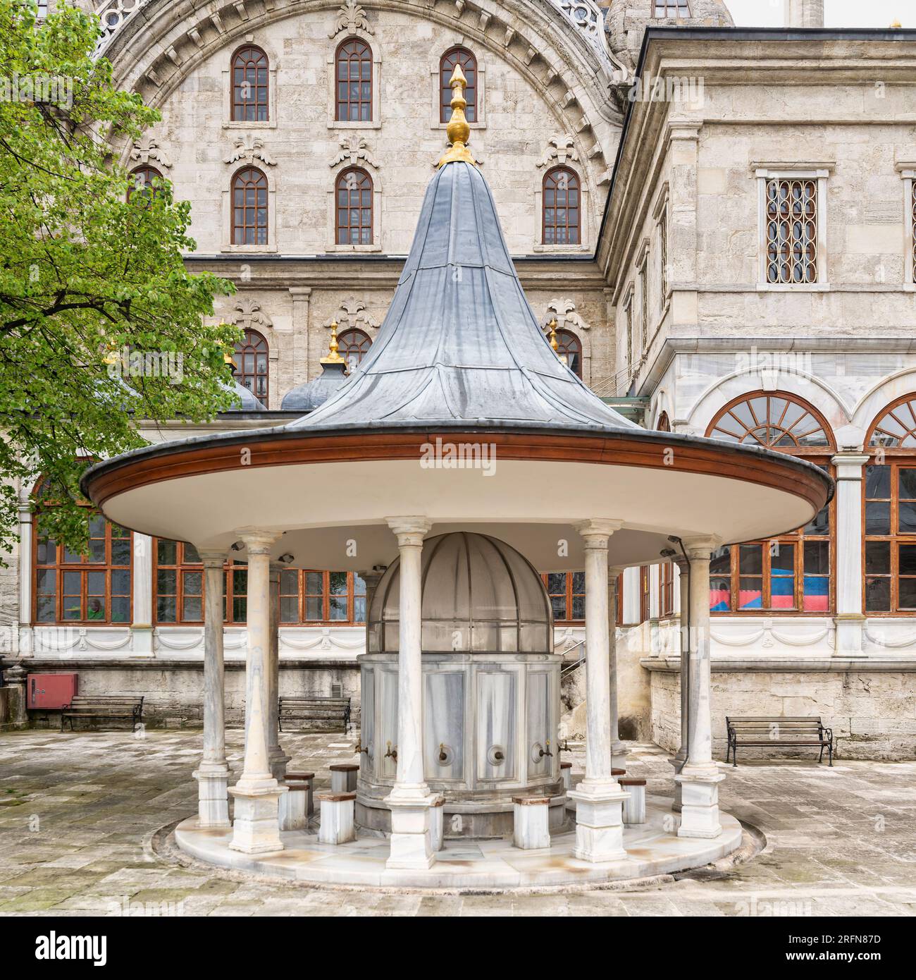 Ablution fountain at the Courtyard of Nusretiye imperial Ottoman Mosque ...