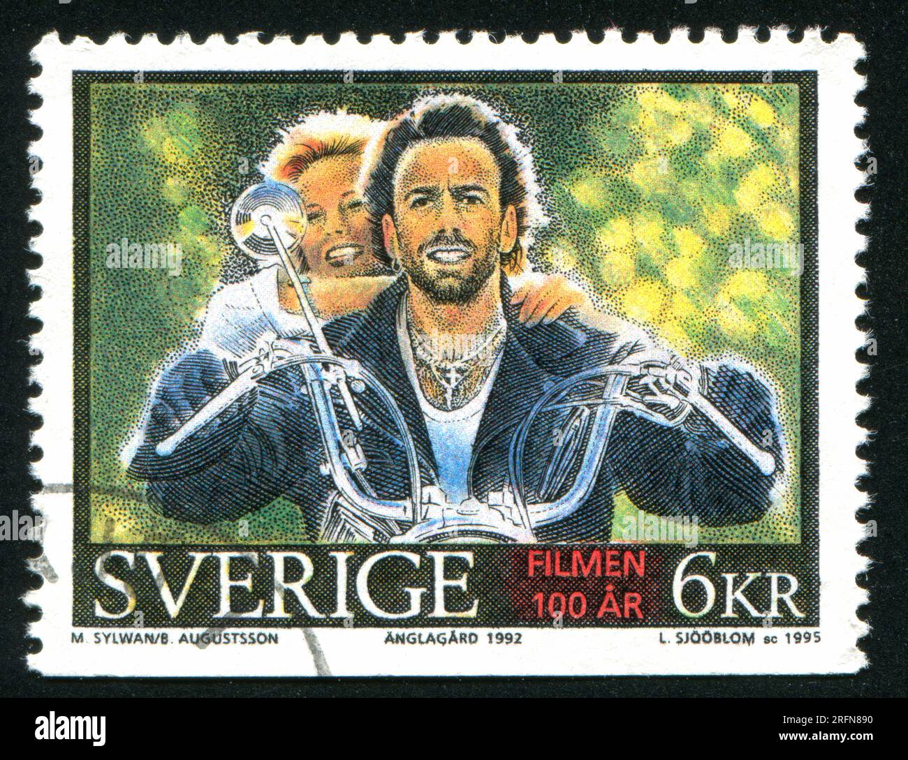 SWEDEN - CIRCA 1995: stamp printed by Sweden, shows Scenes from film ...
