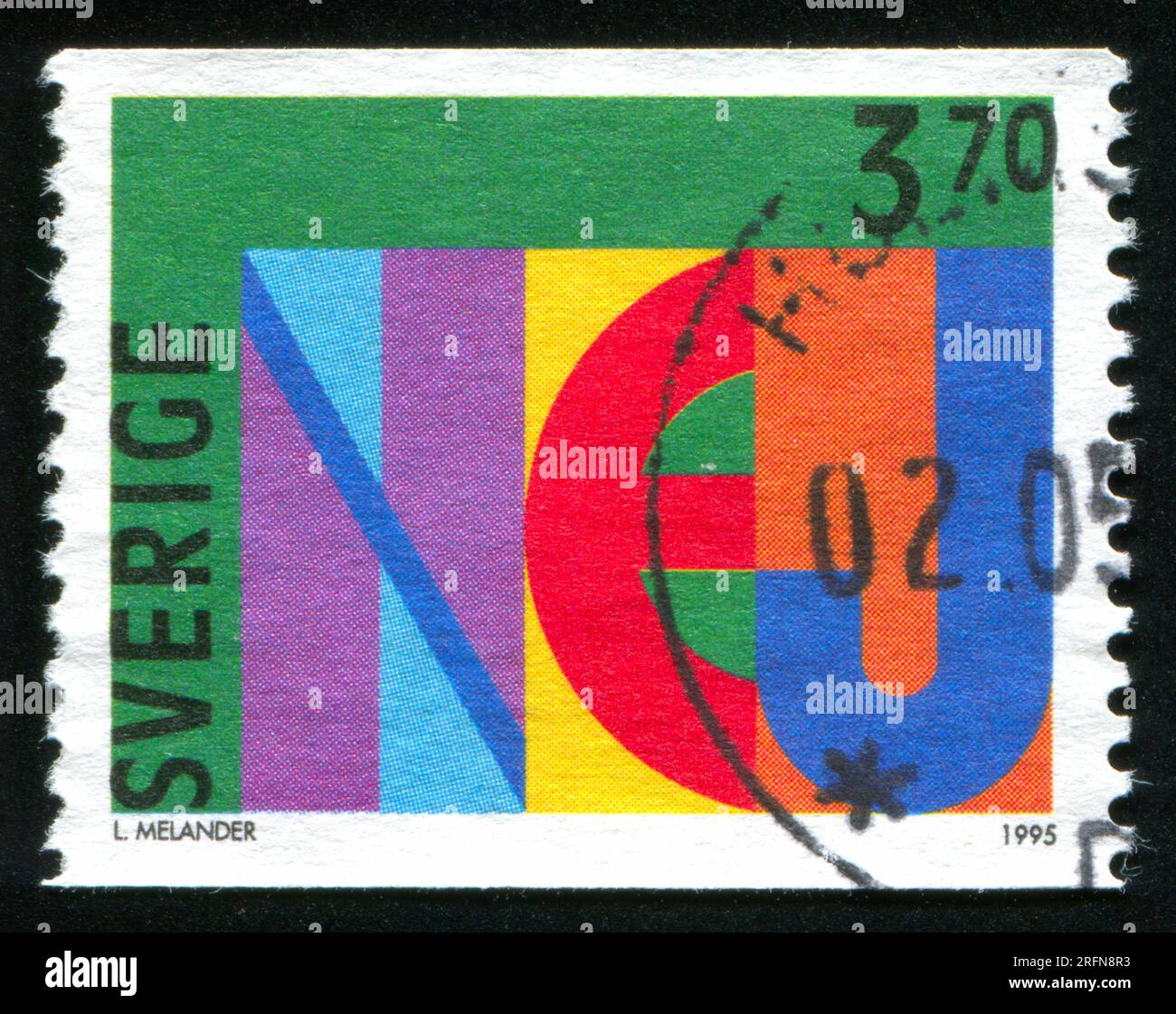 Sweden - CIRCA 1995: stamp printed by Sweden, shows emblem, circa 1995 ...