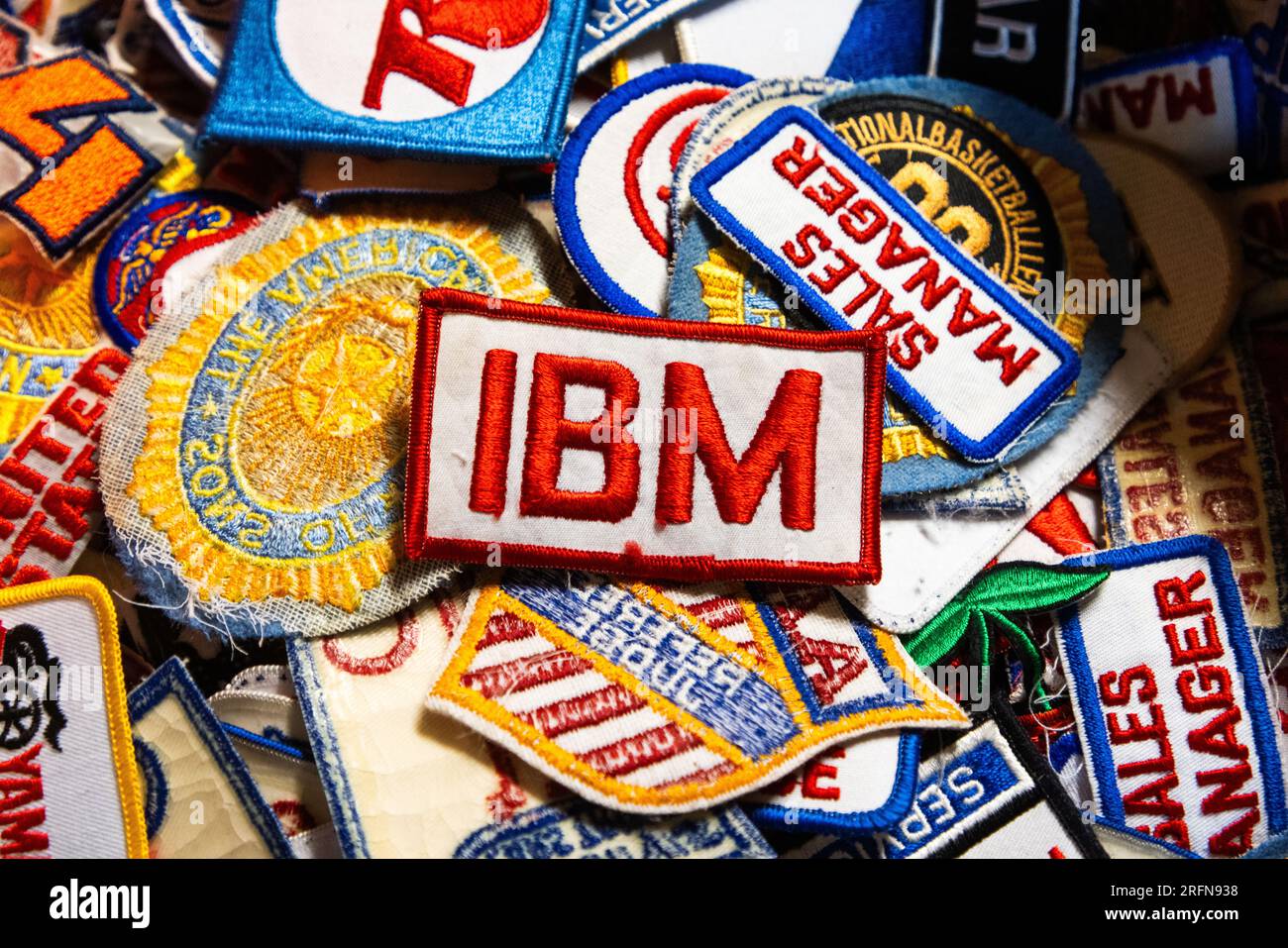 Signs and symbols, a flea market, IBM logo Stock Photo - Alamy