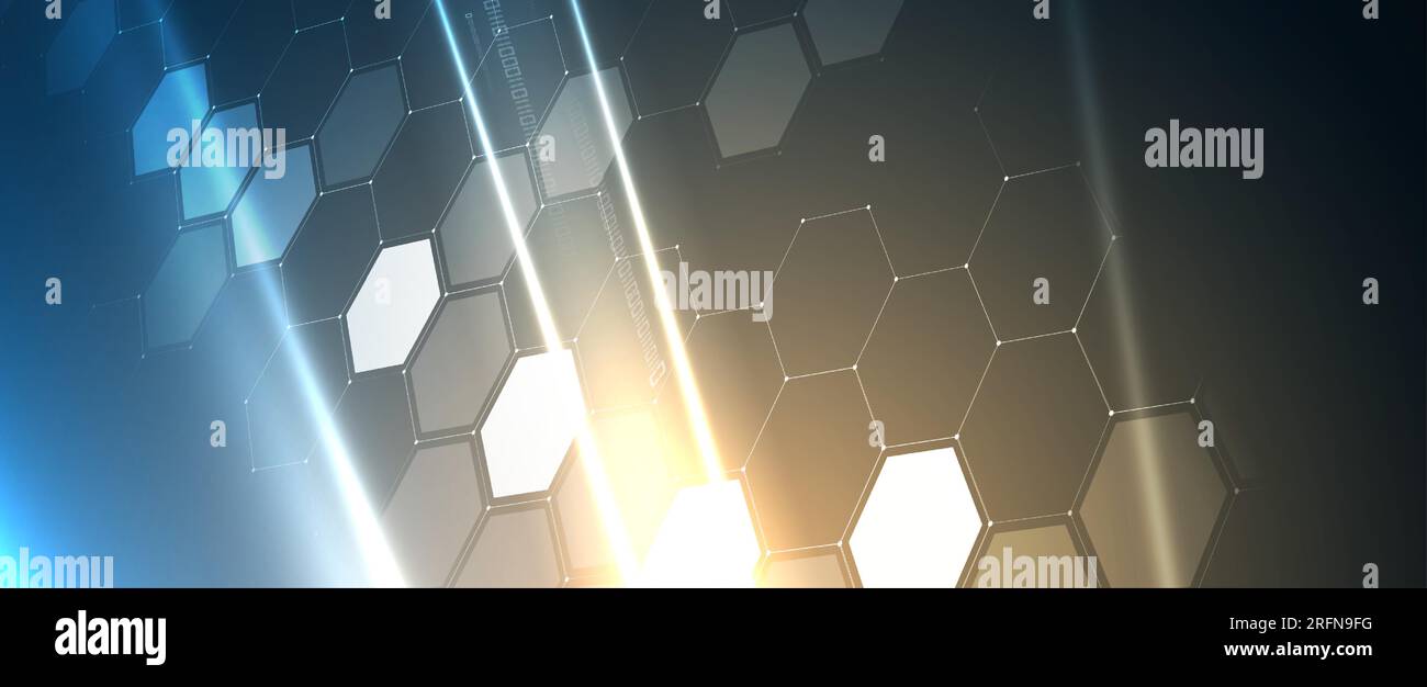 Abstract hexagon background. Technology polygonal design. Digital ...