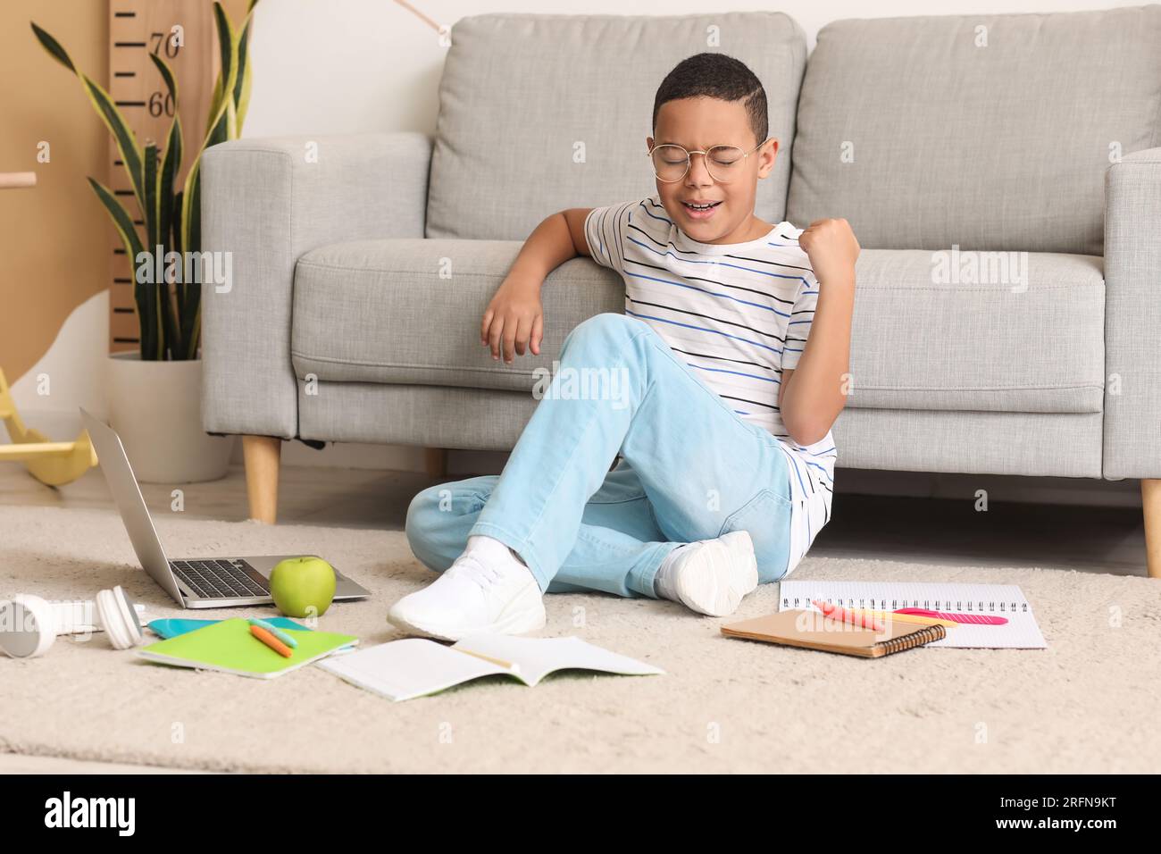 Happy african american boy science hi-res stock photography and images ...