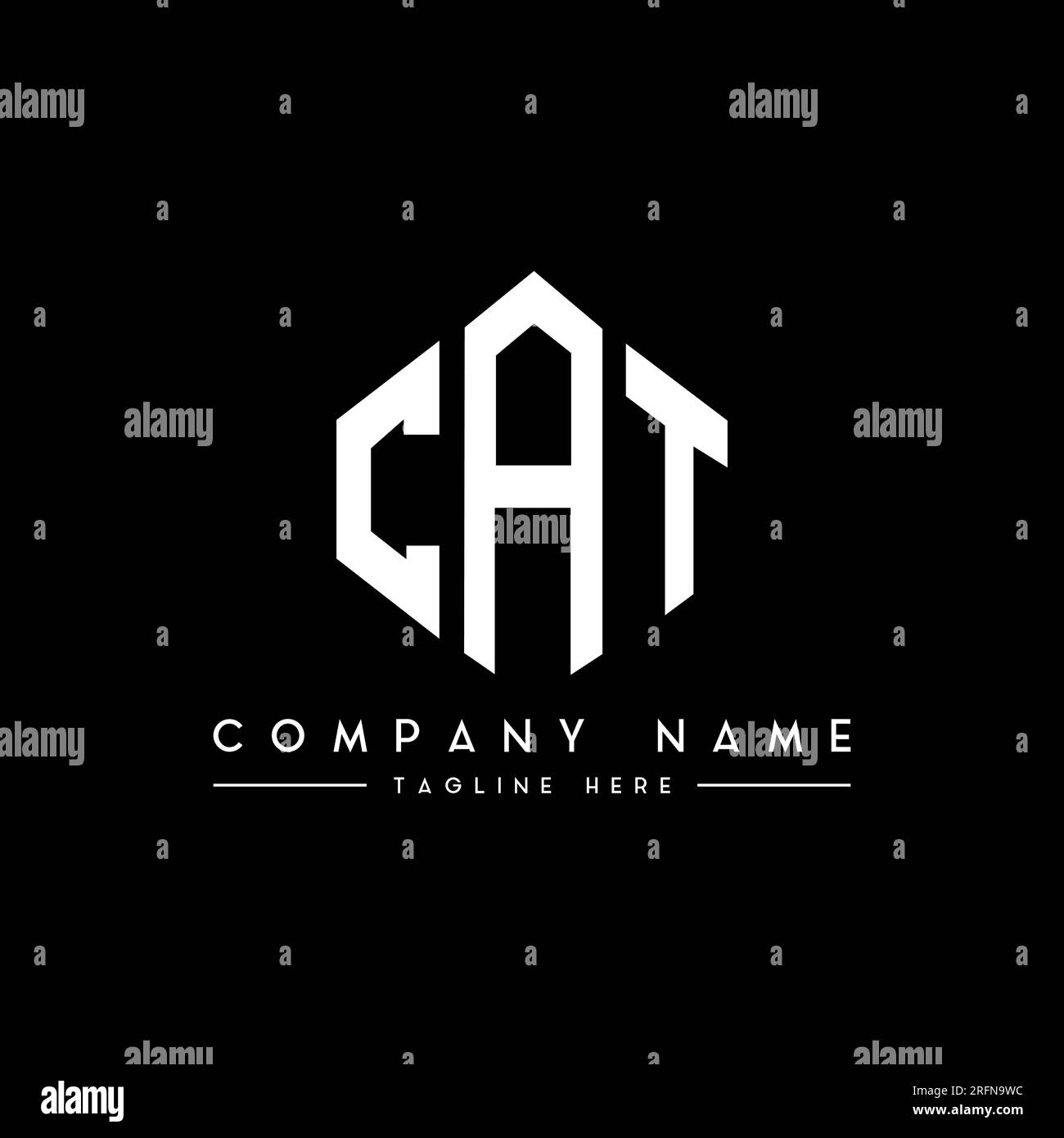 CAT letter logo design with polygon shape. CAT polygon and cube shape ...