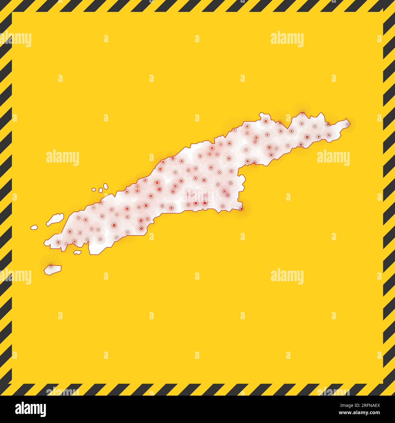 Hydra closed - virus danger sign. Lockdown island icon. Black striped ...