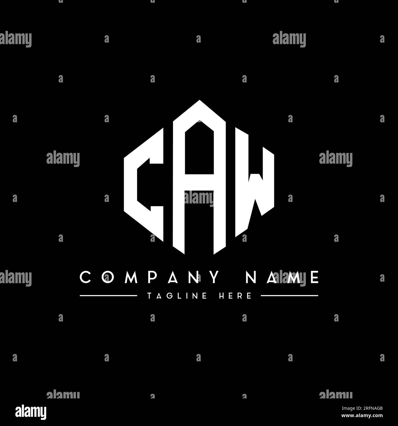 CAW letter logo design with polygon shape. CAW polygon and cube shape ...