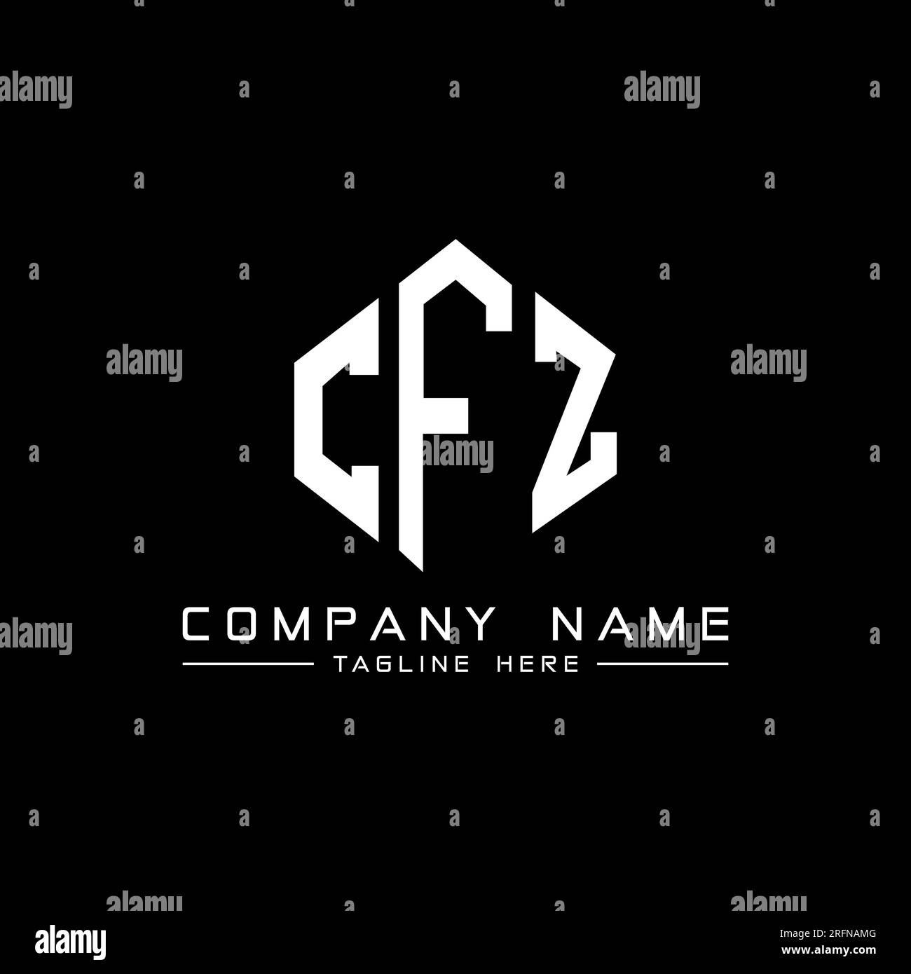 CFZ letter logo design with polygon shape. CFZ polygon and cube shape ...