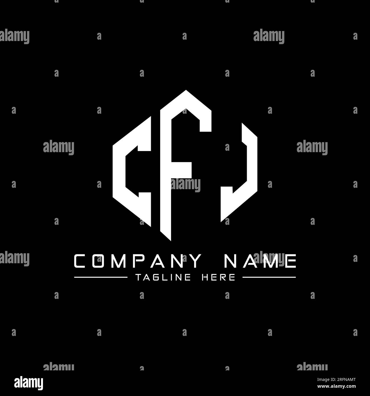 CFJ letter logo design with polygon shape. CFJ polygon and cube shape ...