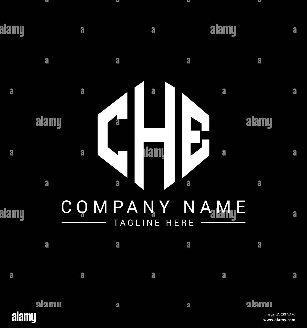 CHE letter logo design with polygon shape. CHE polygon and cube shape ...