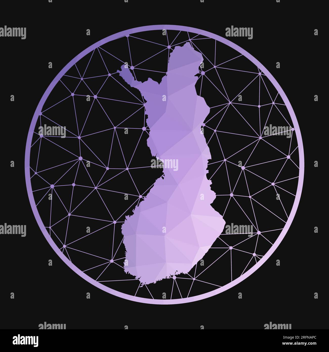 Finland icon. Vector polygonal map of the country. Finland icon in ...