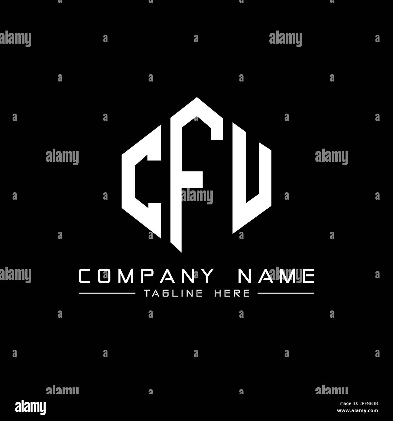 CFU letter logo design with polygon shape. CFU polygon and cube shape ...
