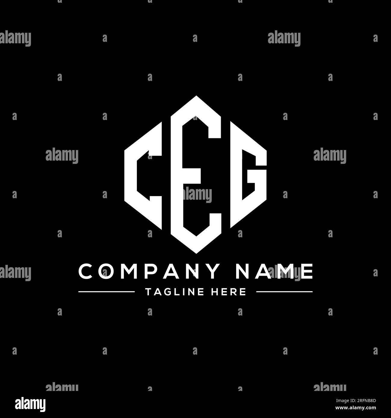 CEG letter logo design with polygon shape. CEG polygon and cube shape ...