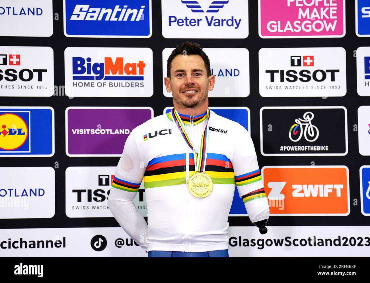 Great Britain's Jaco van Gass celebrates on the podium after winning ...