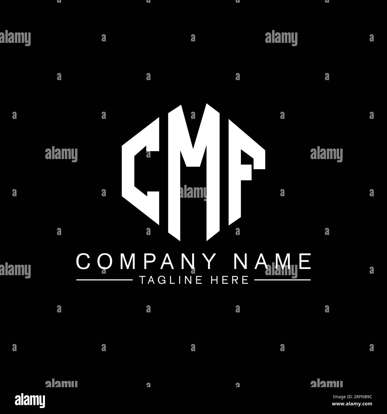 CMF letter logo design with polygon shape. CMF polygon and cube shape ...