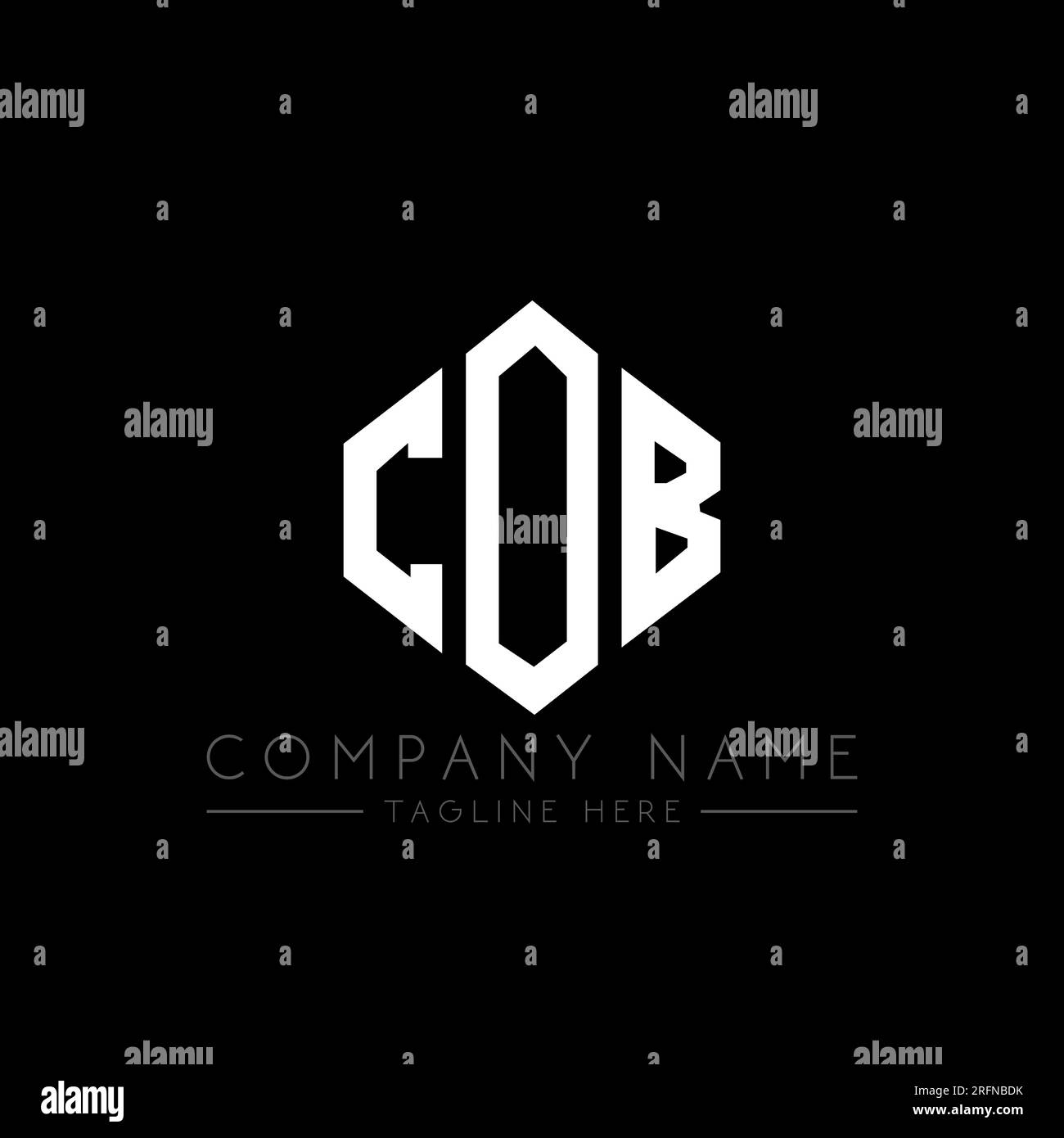 COB letter logo design with polygon shape. COB polygon and cube shape ...