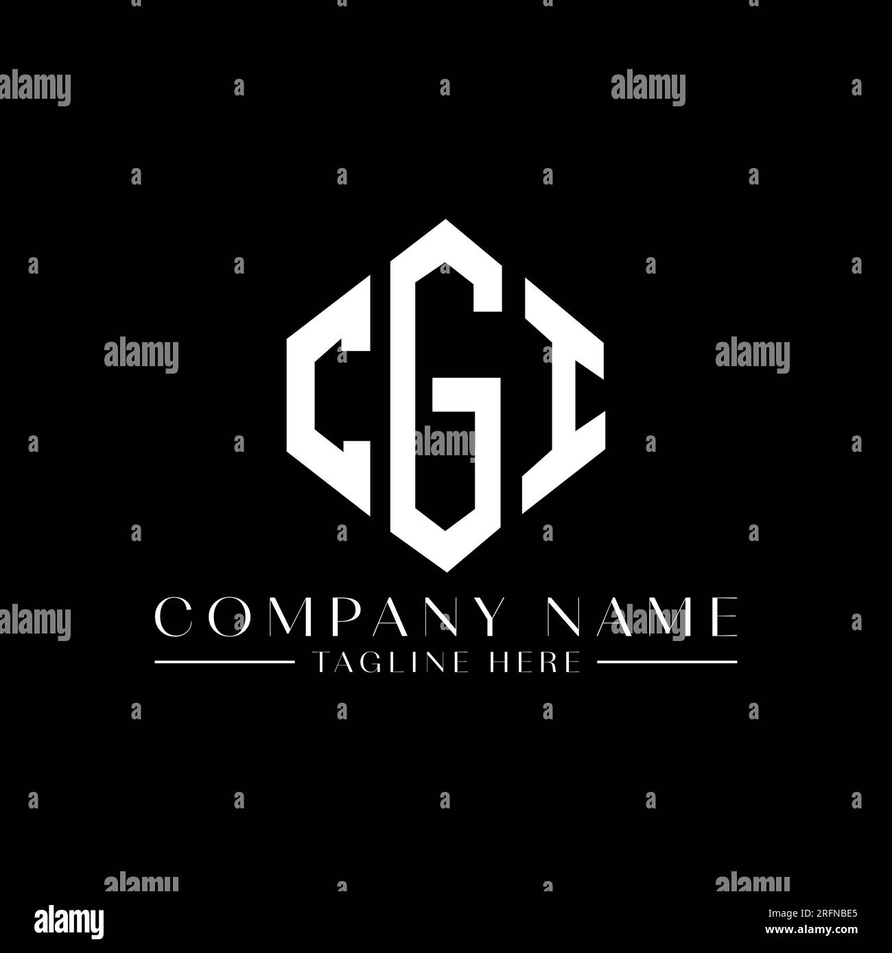 CGI letter logo design with polygon shape. CGI polygon and cube shape ...