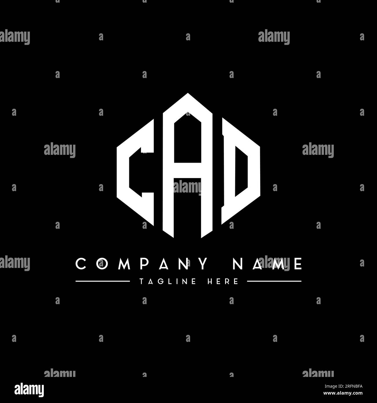 CAD letter logo design with polygon shape. CAD polygon and cube shape ...