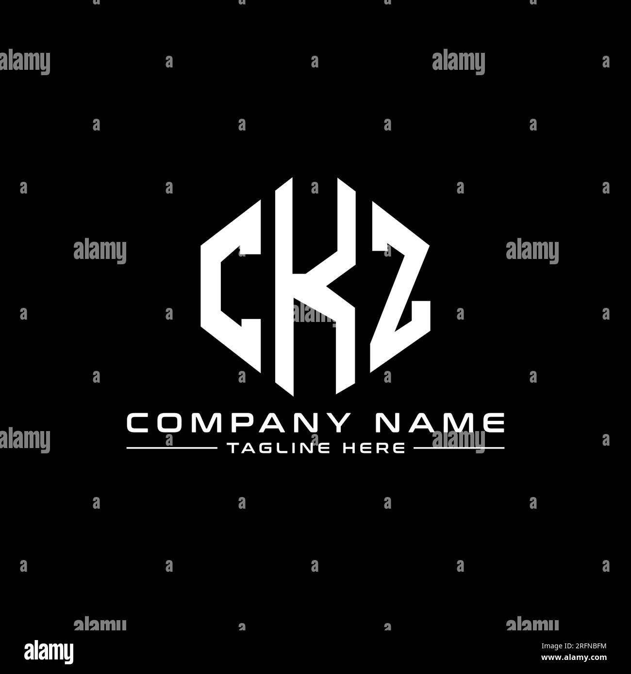 CKZ letter logo design with polygon shape. CKZ polygon and cube shape ...