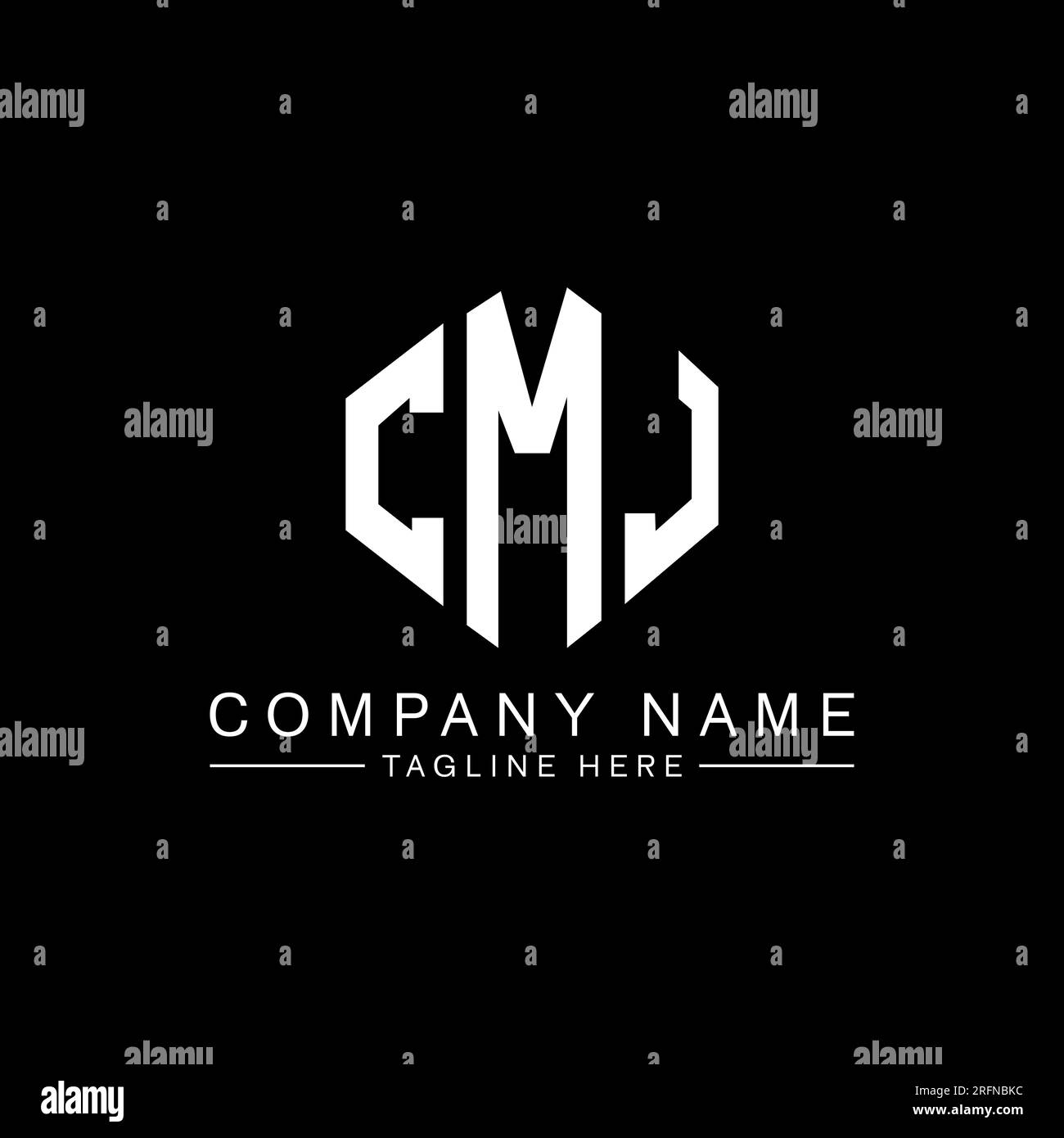 CMJ letter logo design with polygon shape. CMJ polygon and cube shape ...