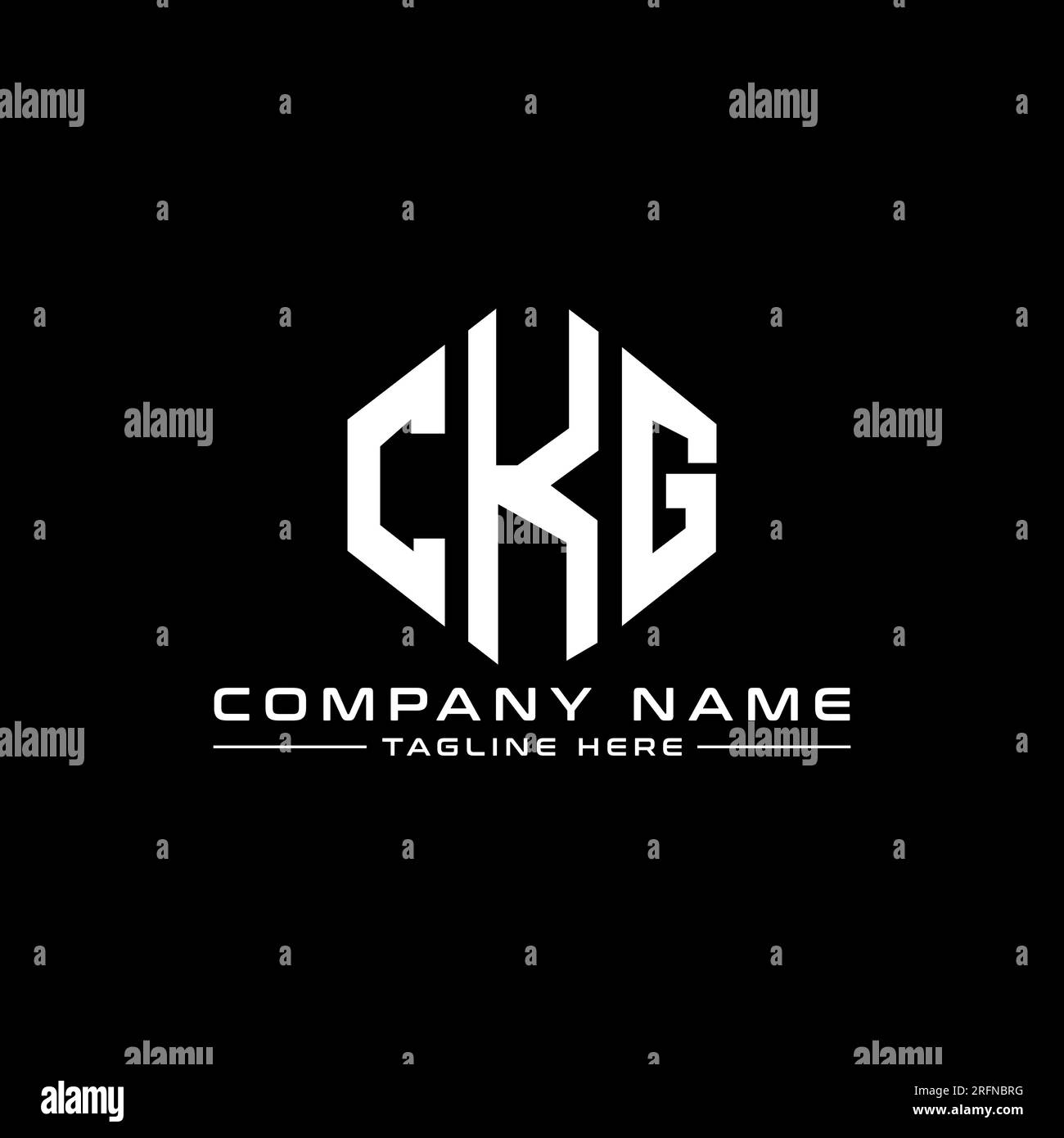 CKG letter logo design with polygon shape. CKG polygon and cube shape ...