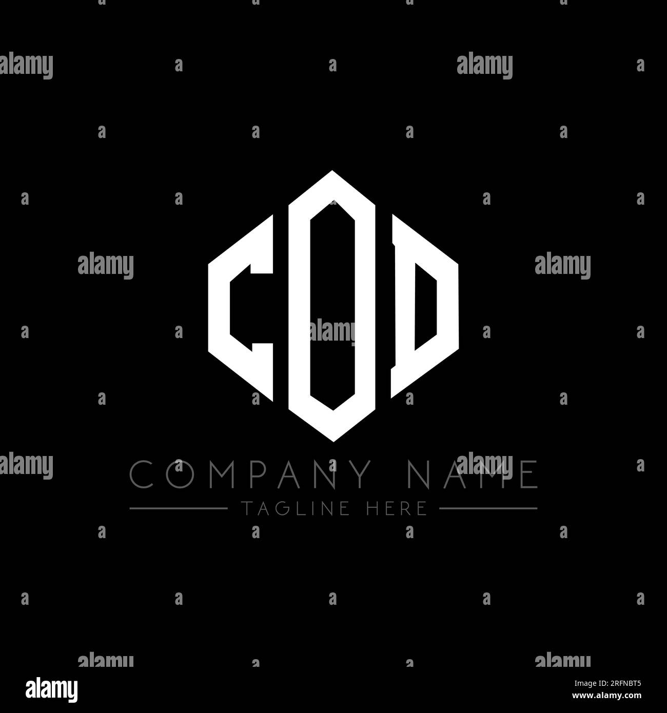 COD letter logo design with polygon shape. COD polygon and cube shape ...