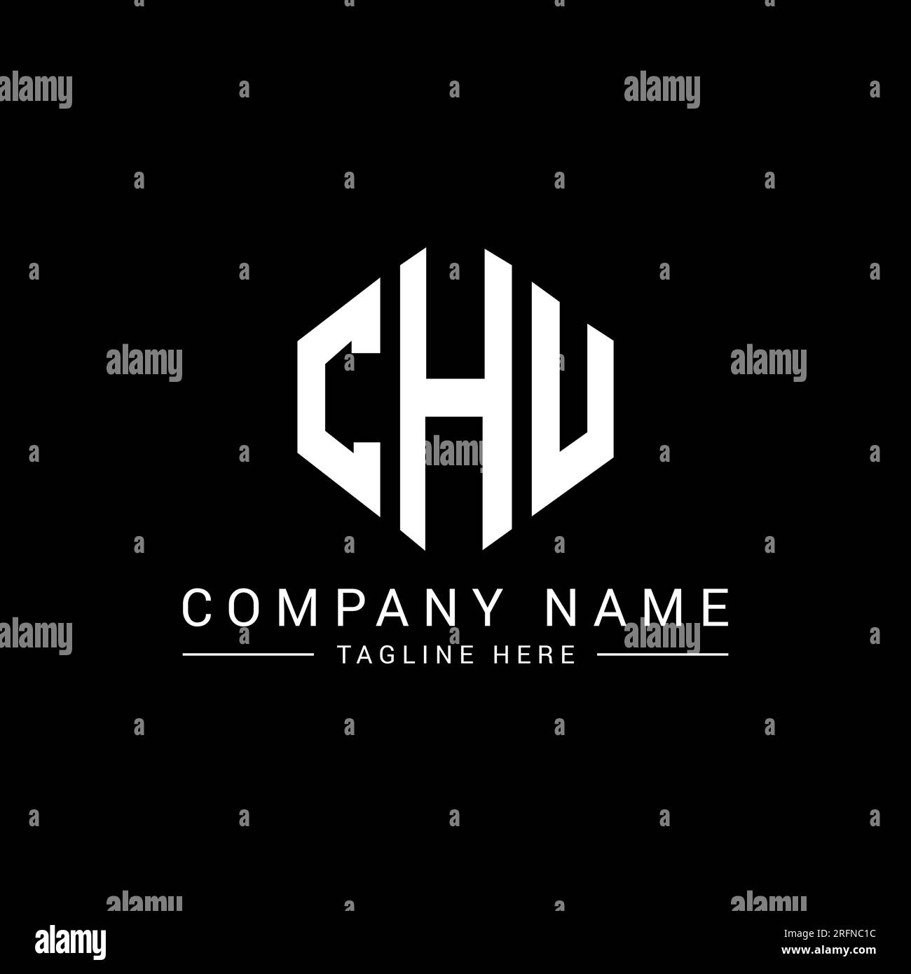 CHU letter logo design with polygon shape. CHU polygon and cube shape ...