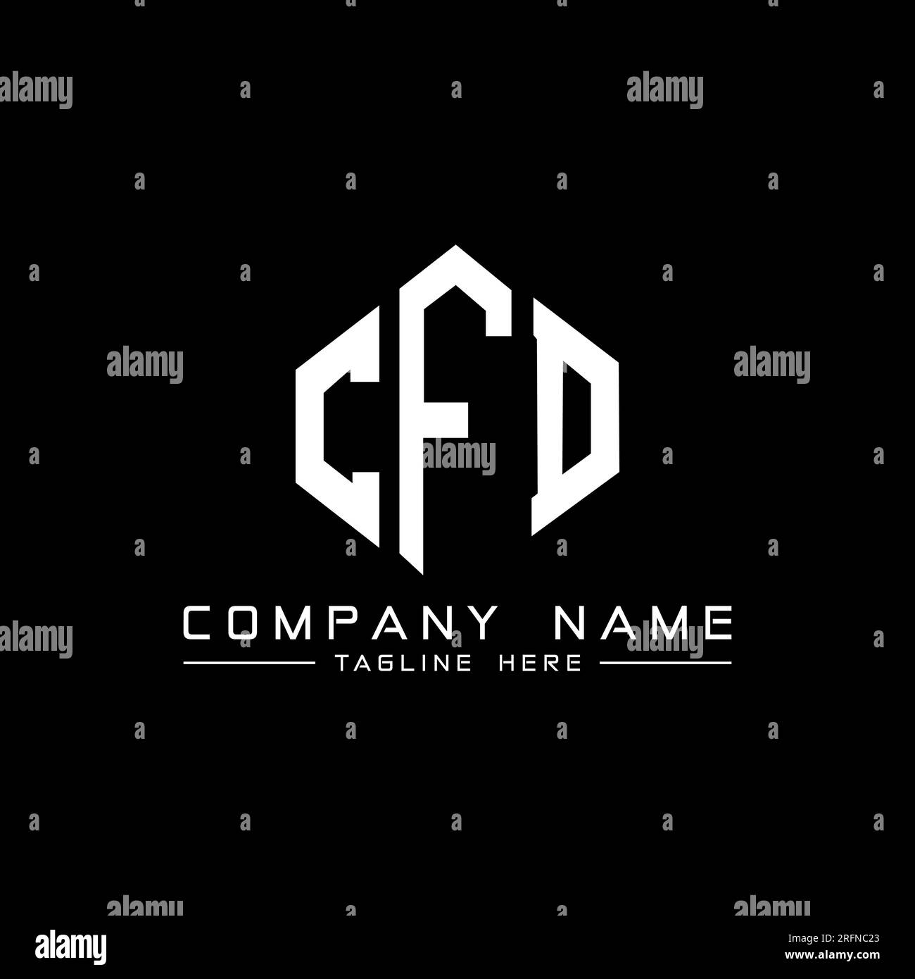 CFD letter logo design with polygon shape. CFD polygon and cube shape ...