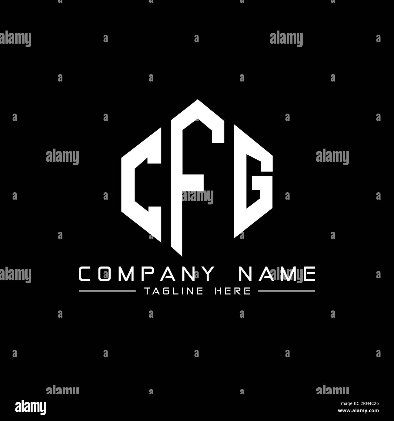 CFG letter logo design with polygon shape. CFG polygon and cube shape ...
