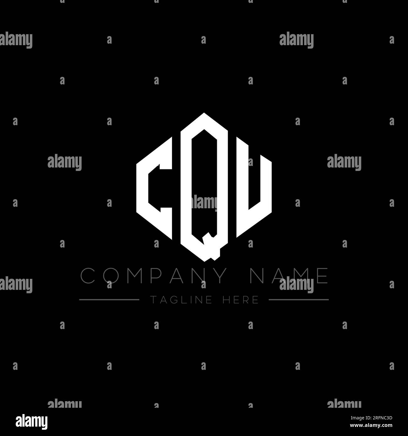 CQU letter logo design with polygon shape. CQU polygon and cube shape ...