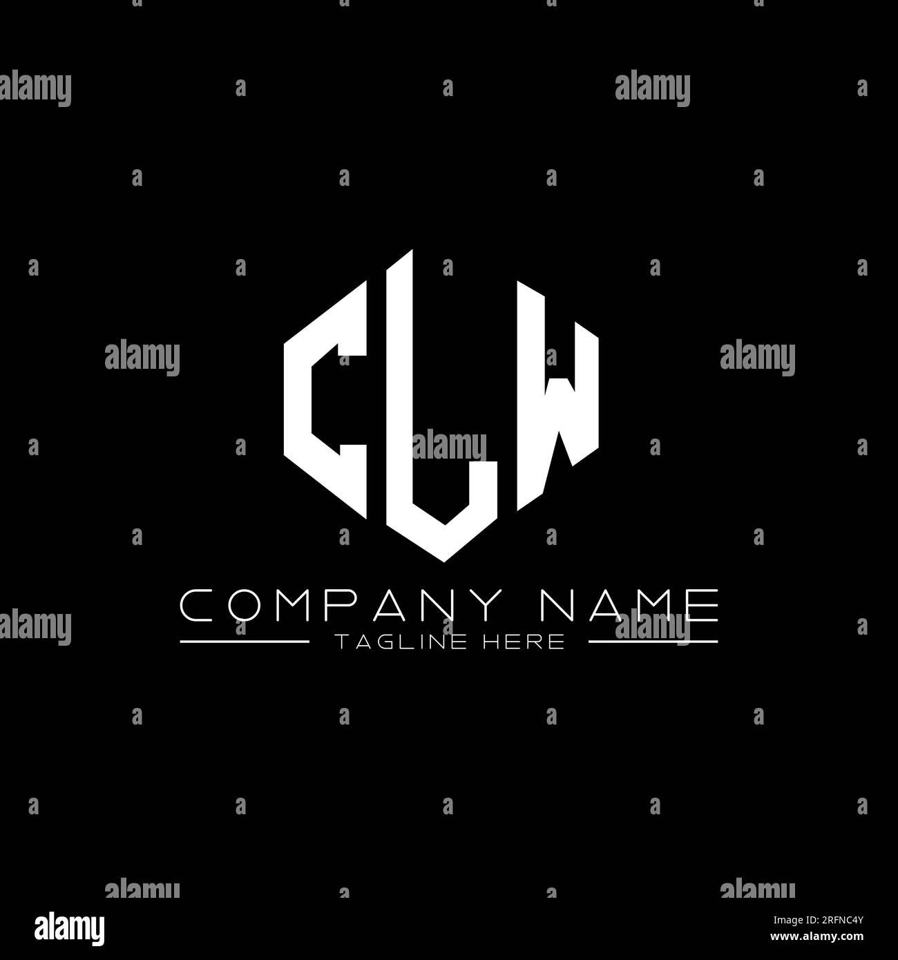 CLW letter logo design with polygon shape. CLW polygon and cube shape ...