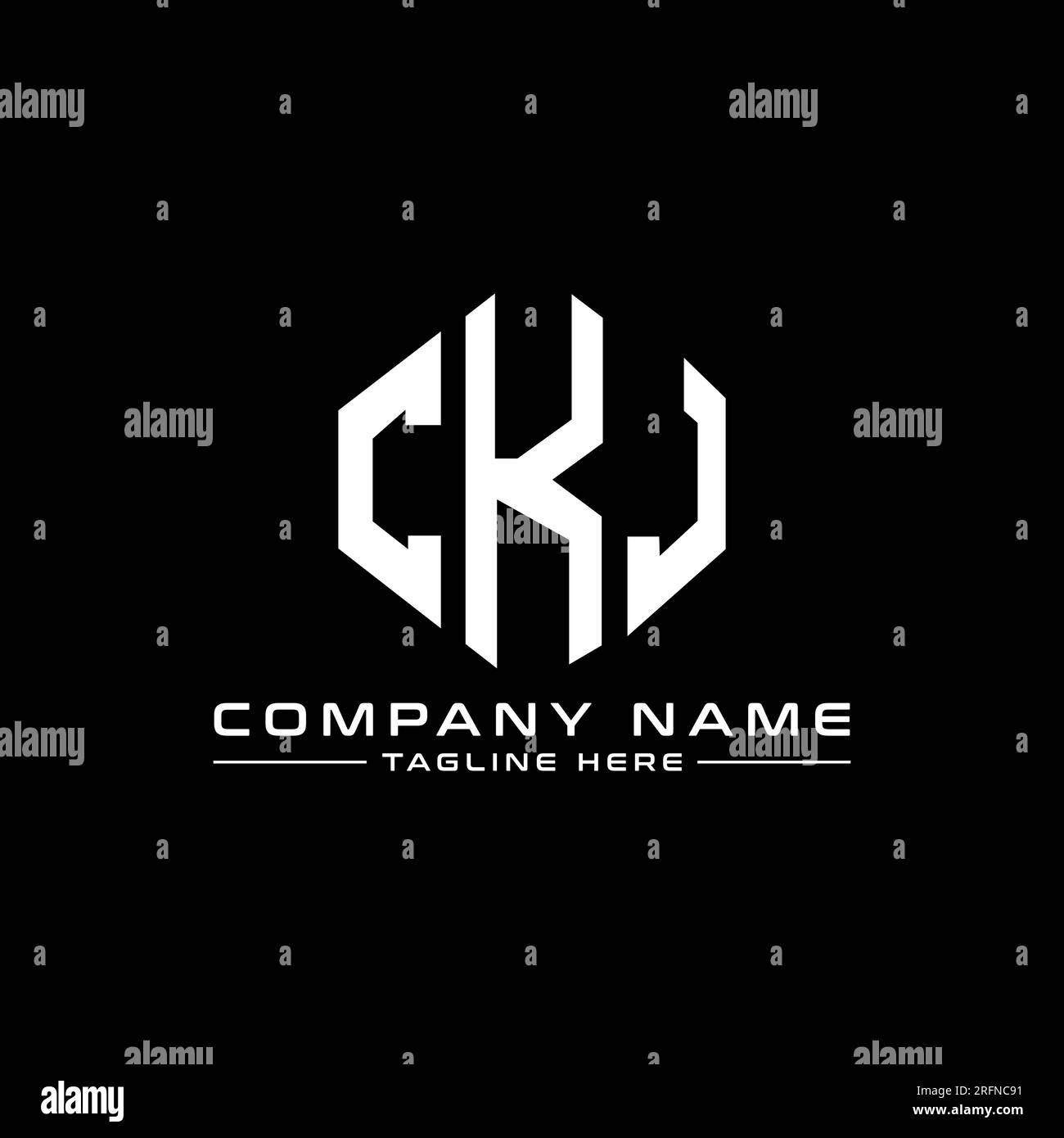 CKJ letter logo design with polygon shape. CKJ polygon and cube shape ...