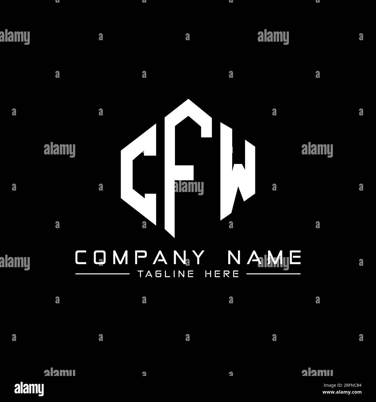 CFW letter logo design with polygon shape. CFW polygon and cube shape ...