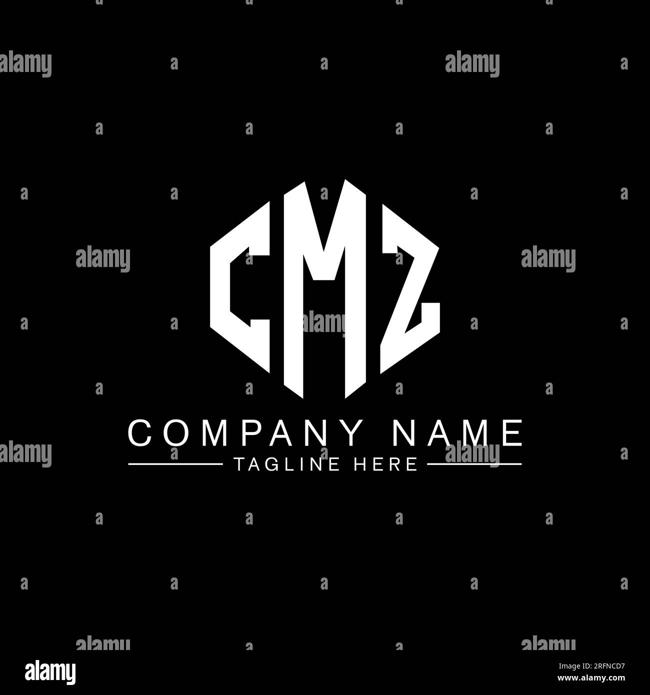 CMZ letter logo design with polygon shape. CMZ polygon and cube shape ...