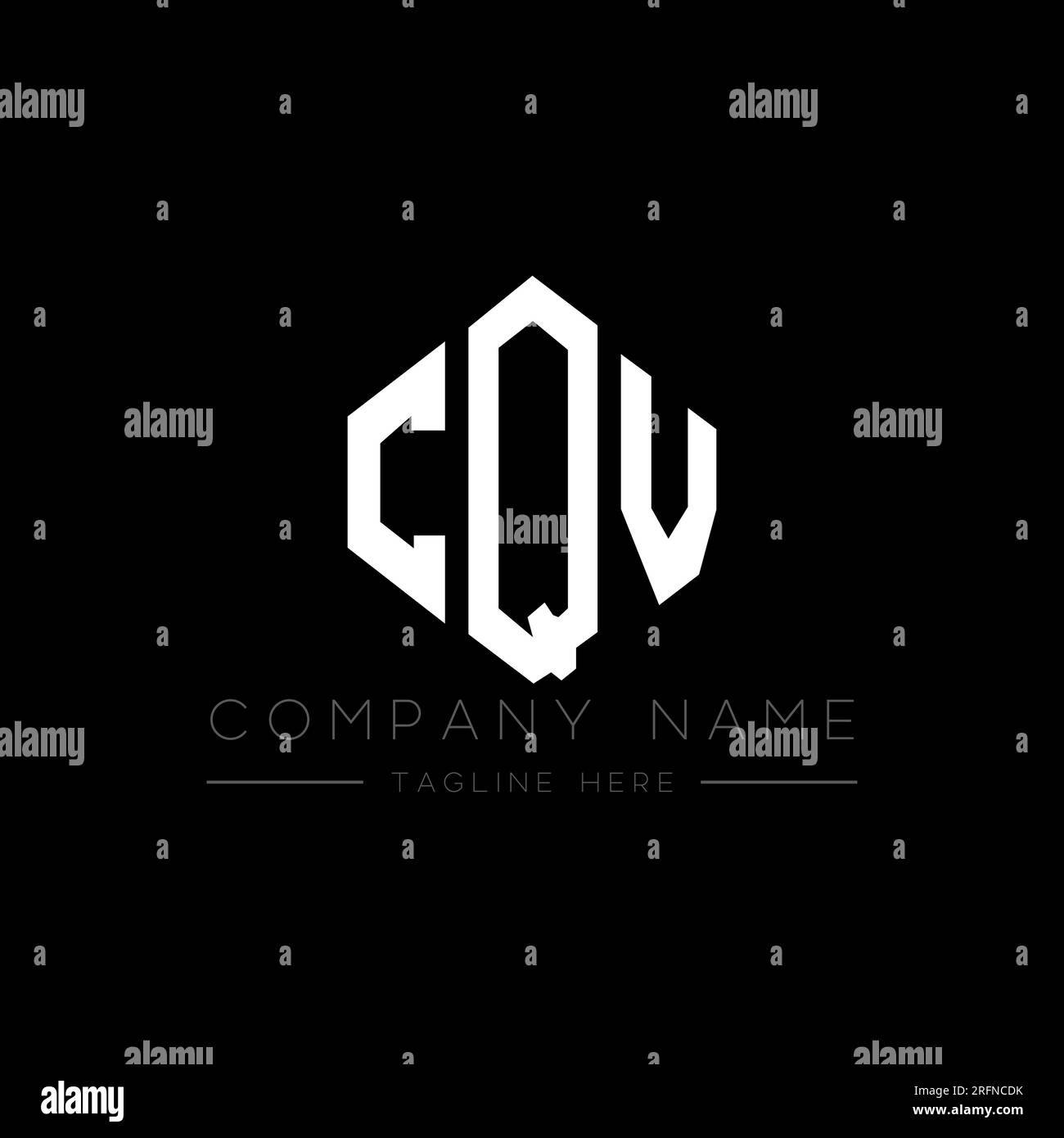 CQV letter logo design with polygon shape. CQV polygon and cube shape ...