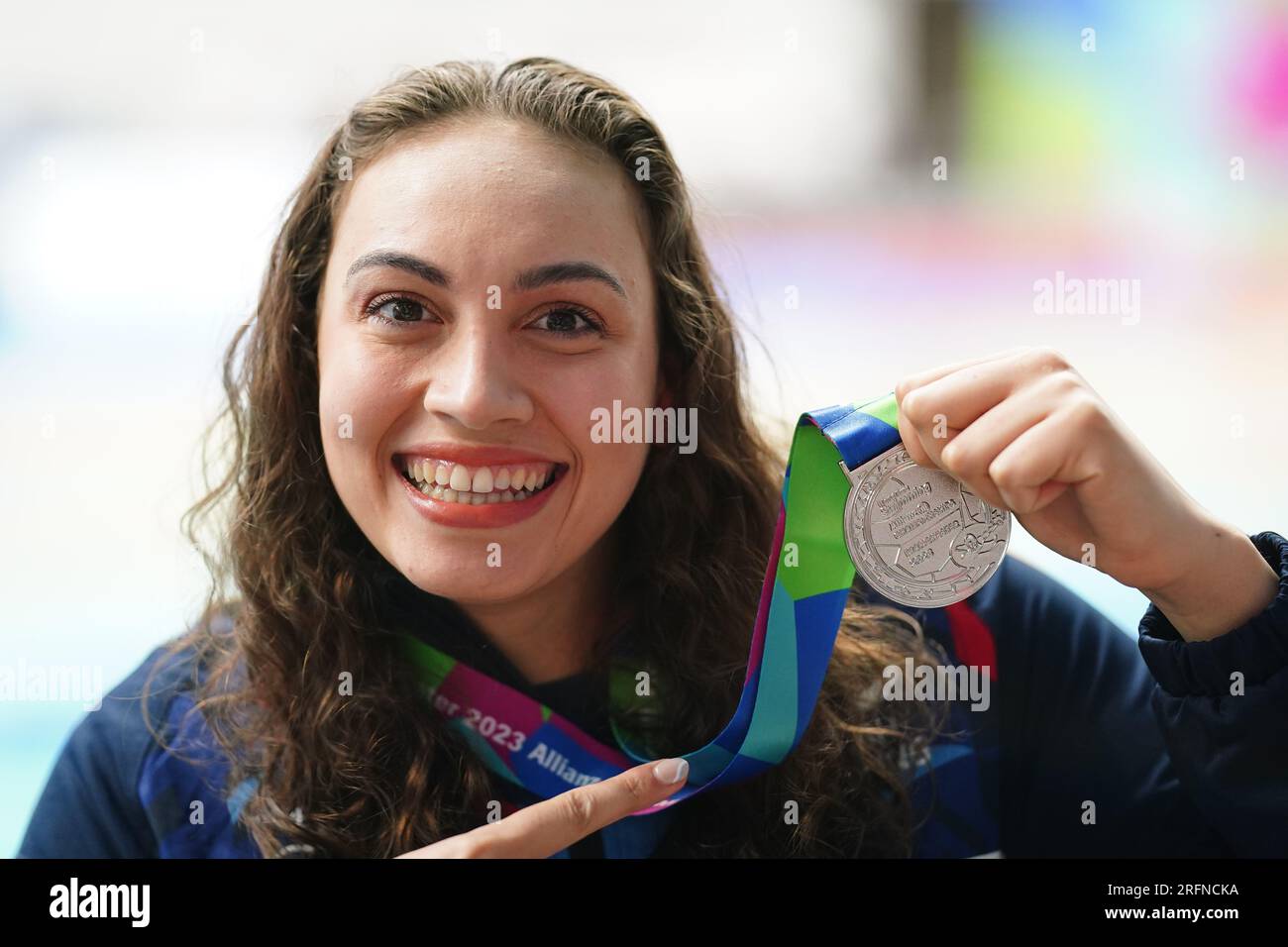 Great Britain's Grace Harvey celebrates winning a silver medal in the ...