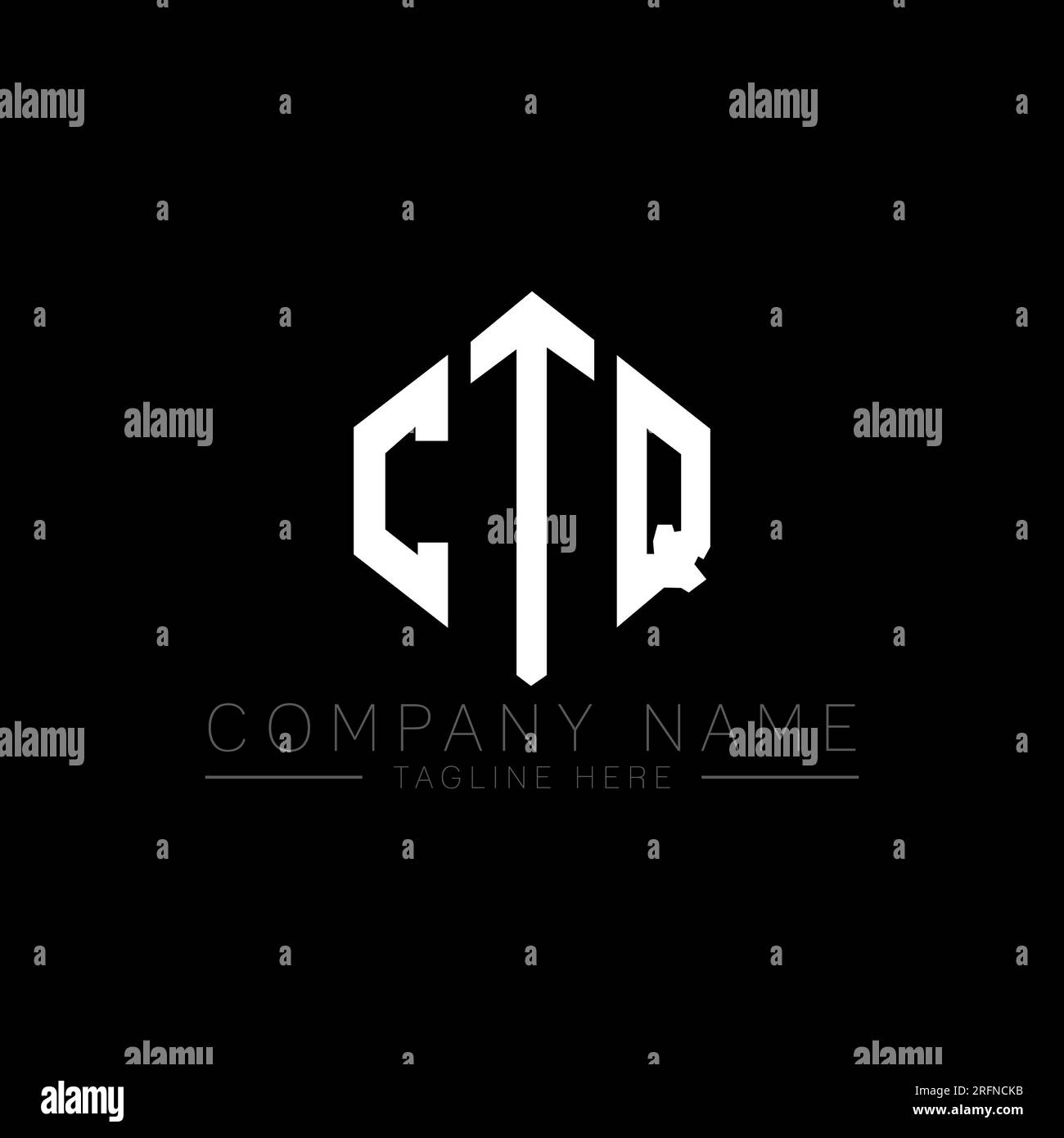 CTQ letter logo design with polygon shape. CTQ polygon and cube shape ...