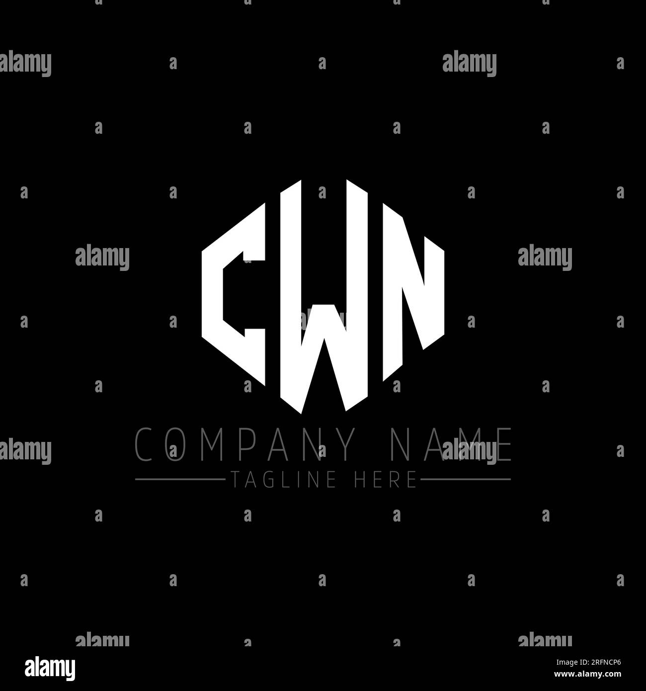 CWN letter logo design with polygon shape. CWN polygon and cube shape ...