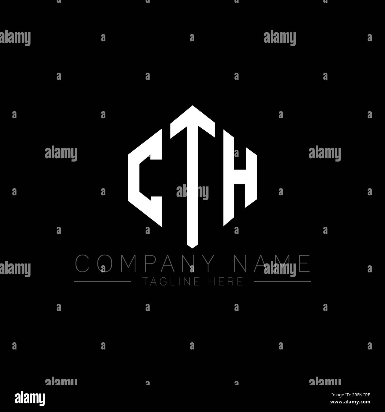 CTH letter logo design with polygon shape. CTH polygon and cube shape logo design. CTH hexagon ...