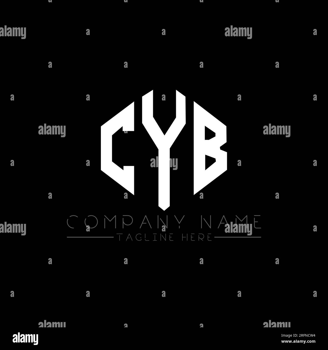 CYB letter logo design with polygon shape. CYB polygon and cube shape ...