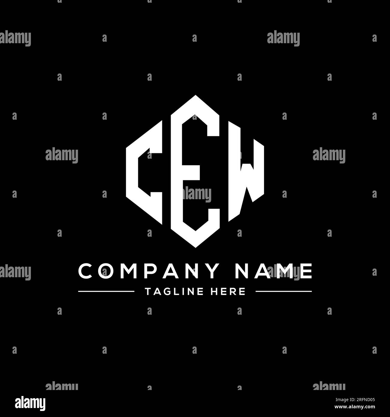 CEW letter logo design with polygon shape. CEW polygon and cube shape ...